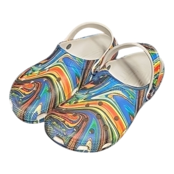 CROCS | Shoes | Iconic Comfort Crocs Marbled Tie Dye Shoe Size J3 ...